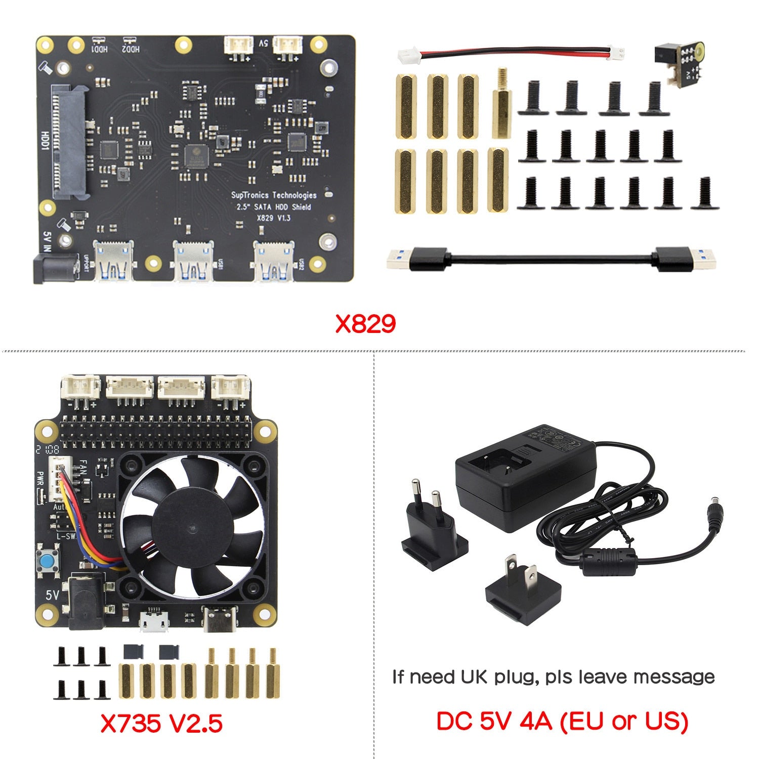 Raspberry Pi X829 Dual 2.5" SATA HDD/SSD Shield + X735 Power Managemen – Lonten Tech