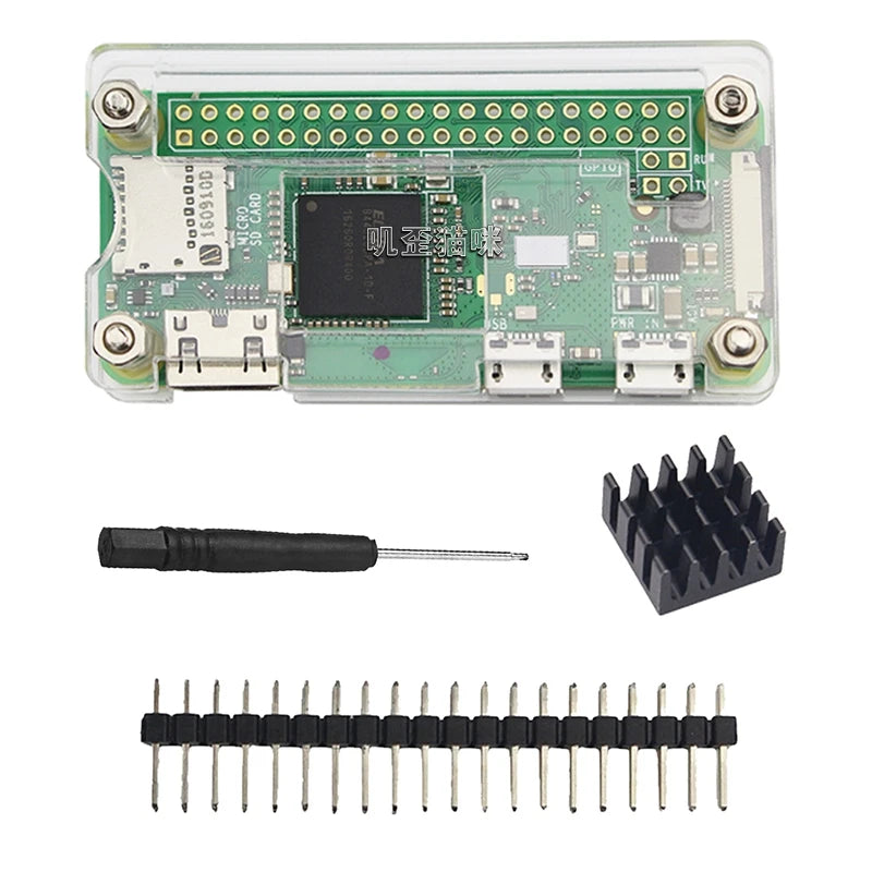 Custom For Raspberry Pi Zero W Case Acrylic Case+Aluminum Heat Sink fo ...