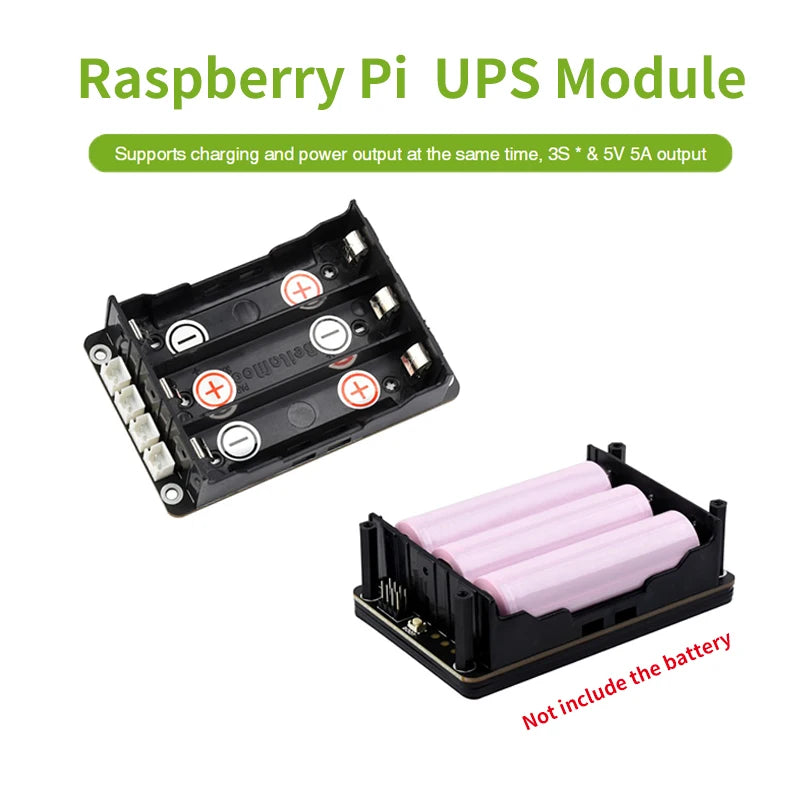 Custom Pi 5 UPS HAT Support 18650 Li Battery 5V Uninterruptible Power ...
