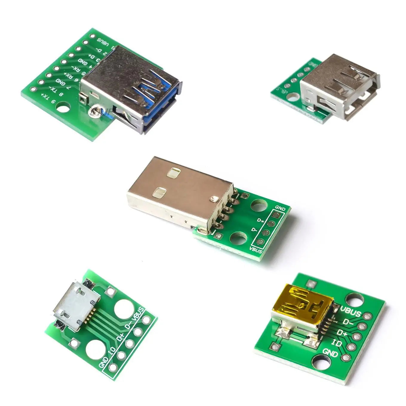 Custom USB Male Connector / MINI MICRO USB to DIP Adapter 2.54mm 5pin ...